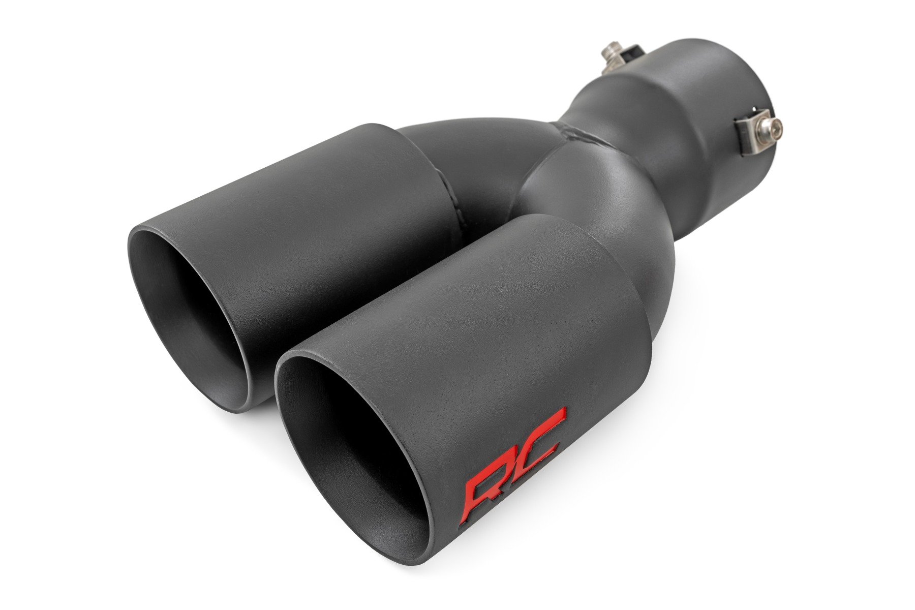 Exhaust Tip | Black | Red RC Logo | 2.5-3 Inch Pipe Single Inlet | Dual ...